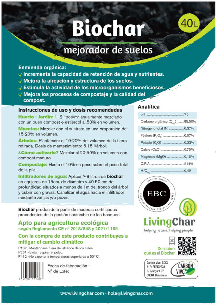 Biochar LivingChar 40L | LivingChar